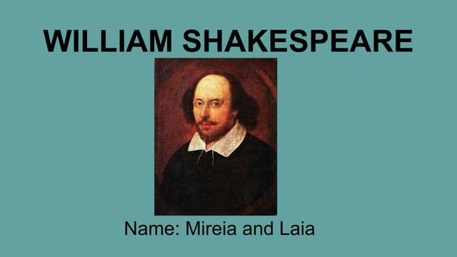 William Shakespeare’s biography | PPTX