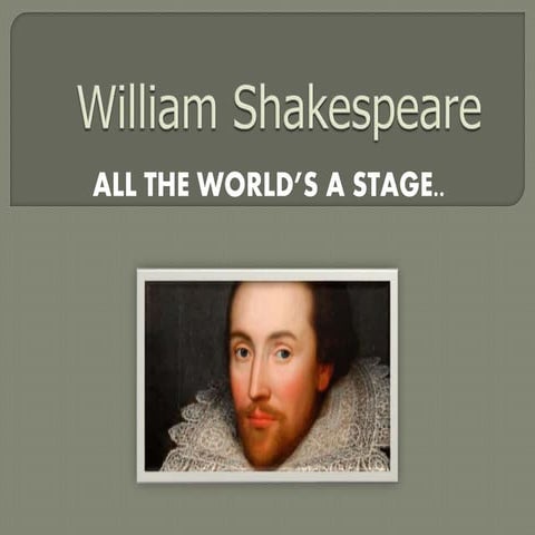 William shakespeare all the world's a stage | PPTX