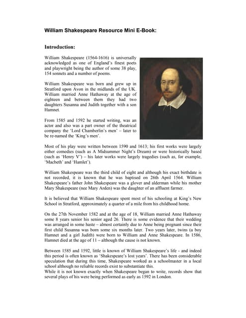 Shakespeare's life and works | PPTX
