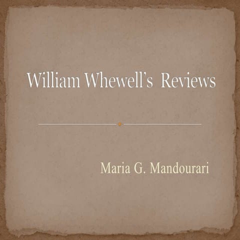 William Whewell’s Reviews | PPTX | Science