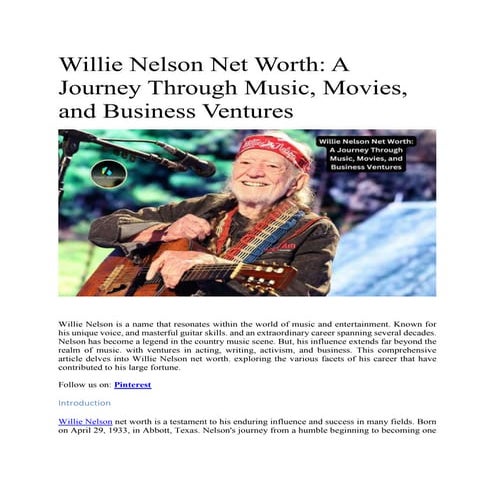Willie Nelson Net Worth: A Journey Through Music, Movies, and Business ...