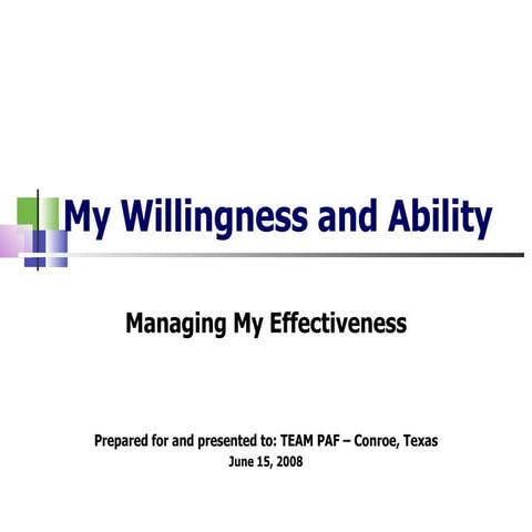Willingness And Ability | PPT