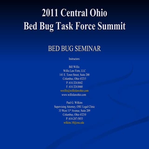 10 Bed Bugs: Legal Issues | PPT