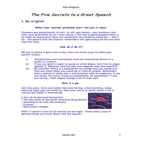 Writing cue cards | KEY