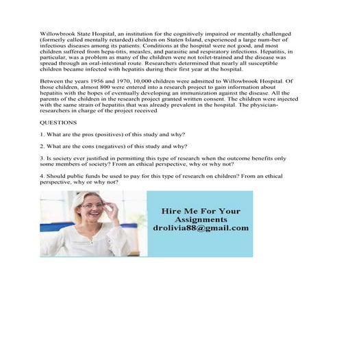 Willowbrook State Hospital- an institution for the cognitively impaire.docx