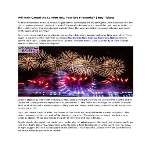 5 Days Left Before London Lights Up the Sky with London New Year Eve ...