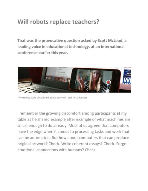Will Robots Replace Teachers Pdf