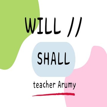 HOW CAN YOU USE IT TOPIC SHALL IN ENGLISH AND WILL | PPT