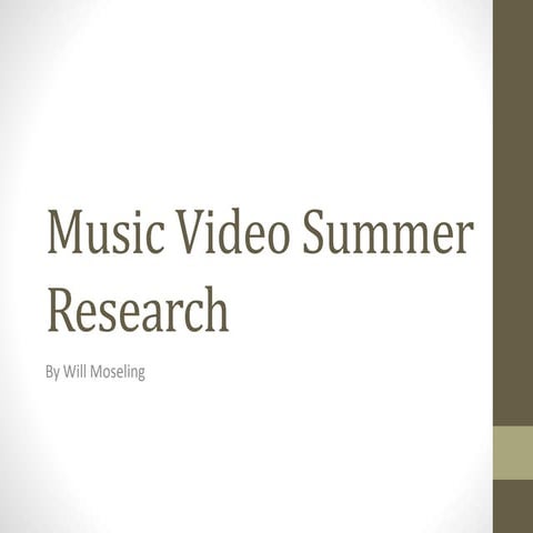 Music video presentation | PPTX