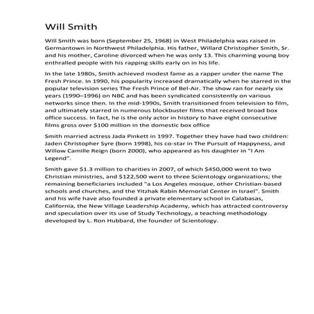 Will smith biography | PDF