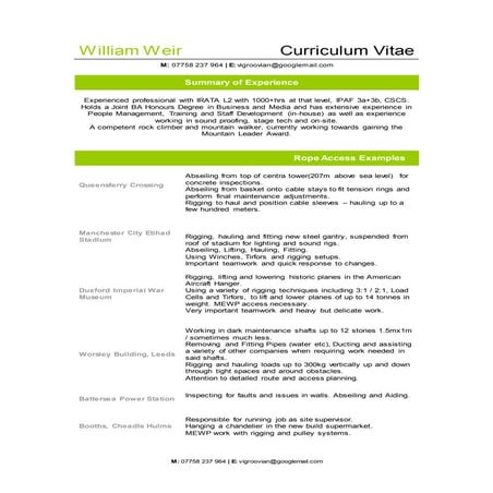 Will weir cv_01-2018 | PDF