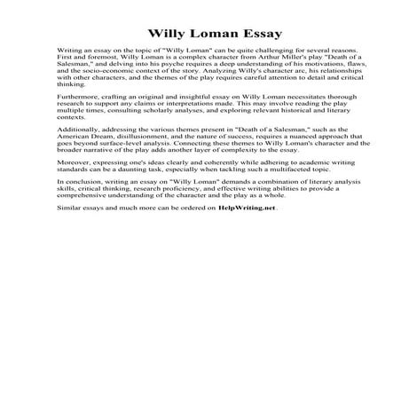 Character Analysis Essay Example Pdf