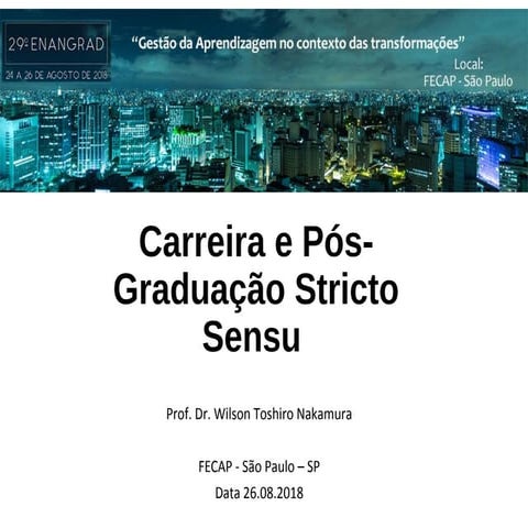 Carreira e Pós-Graduação Stricto Sensu | PPT