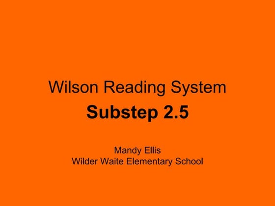 Wilson's Fundations. level 1 | POTX | Special Education | Education