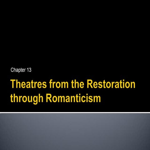 Ch. 13 (8th Edition) Ch. 14 (7th Edition) -- Restoration to Romanticism ...