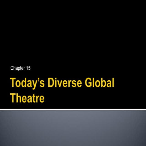 Ch. 1 (7th Ed) Ch. 1 (8th Ed) -- Experiencing Today's Theater | PPT
