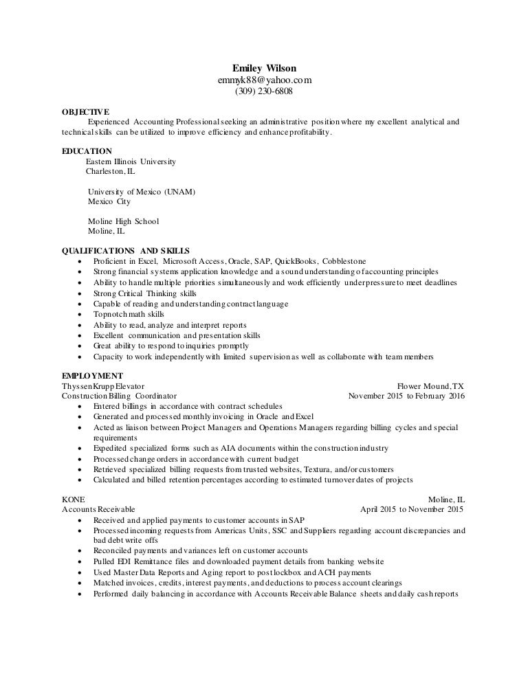 Wilson, emiley resume ii