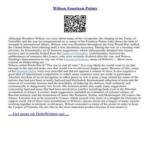 Wilson's Fourteen Points Pdf