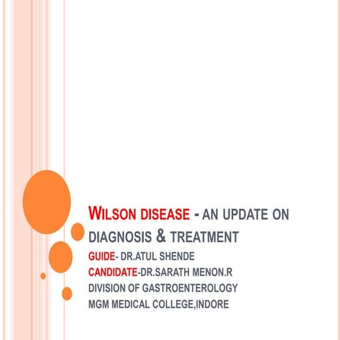 Wilson’s disease an update on diagnosis & | PPT