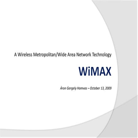 WiMAX presentation v2 | PPT