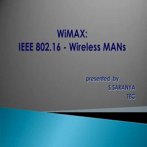 Wimax | PPT | Internet of Things | Internet