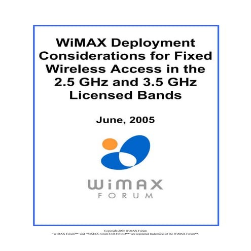 Wimax deployment considerations | PDF