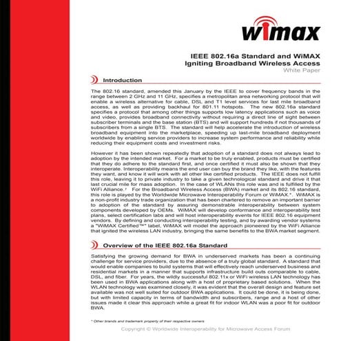 Wimax Whitepaper | PDF