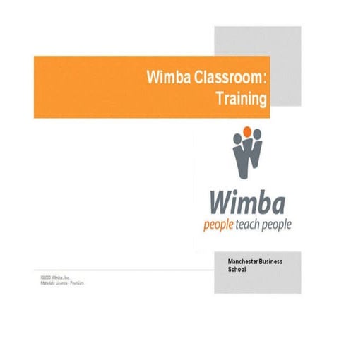 Wimba presentation Paul Biggs Sunderland April 10 | PPT