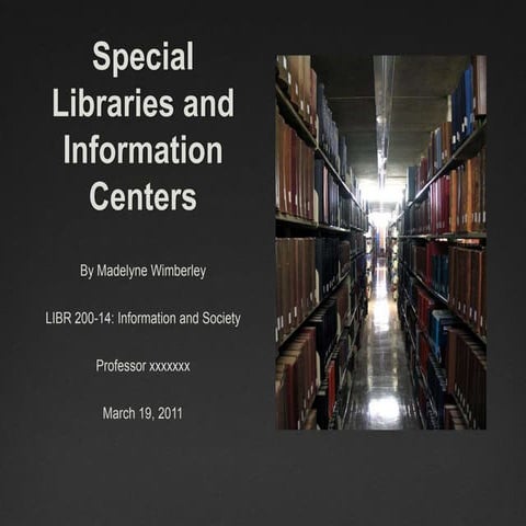 Issues in Special Libraries | PPTX