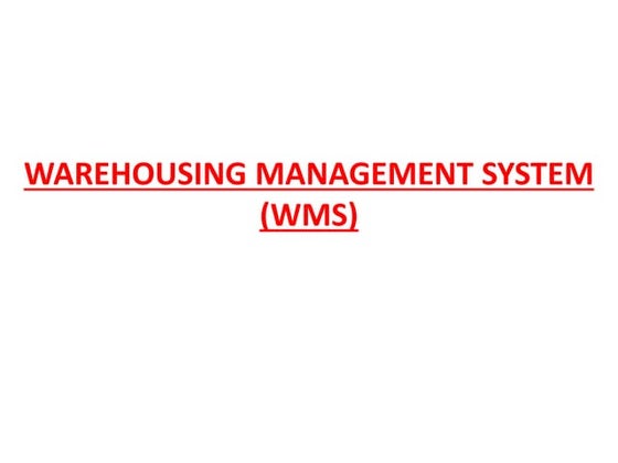 Warehouse management system presentation | PPTX