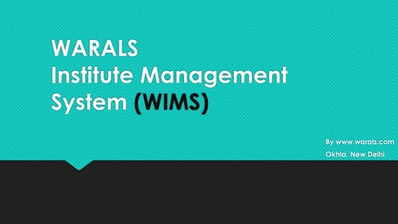 Wims feature details | PPT