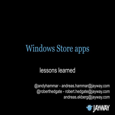 Techdays 2012 - Beginning Windows Phone development - Andreas Hammar | PPTX