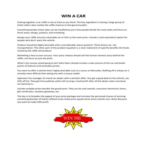 Win a car | PDF