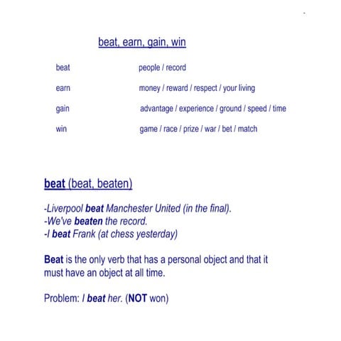 Win, beat, gain, earn | PPT