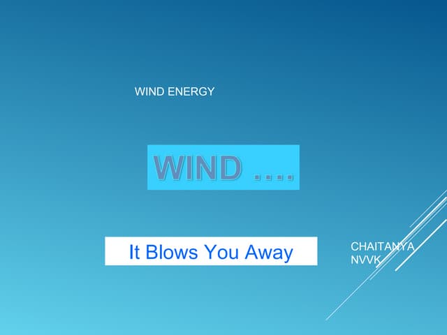 Vertical axis wind turbine power point presentation | PPTX