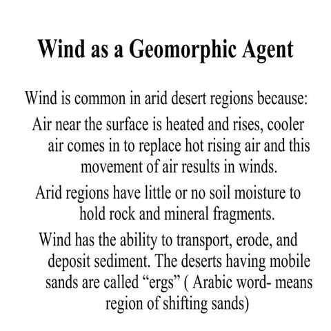 Wind.agent- Geomorhology Chapter | PPT