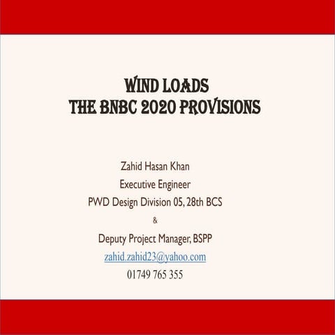 wind load analysis according to BNBC 2020 | PDF