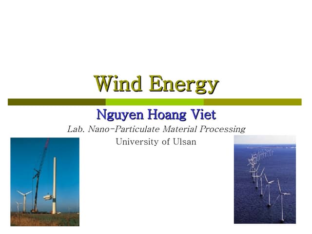 Wind power PRESENTATION | PPT