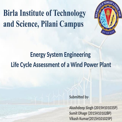 Wind Power Plant design calc presentation | PPTX