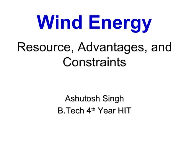 Wind power PRESENTATION | PPT