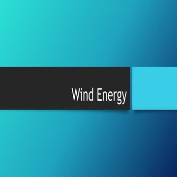 Wind energy | PPTX