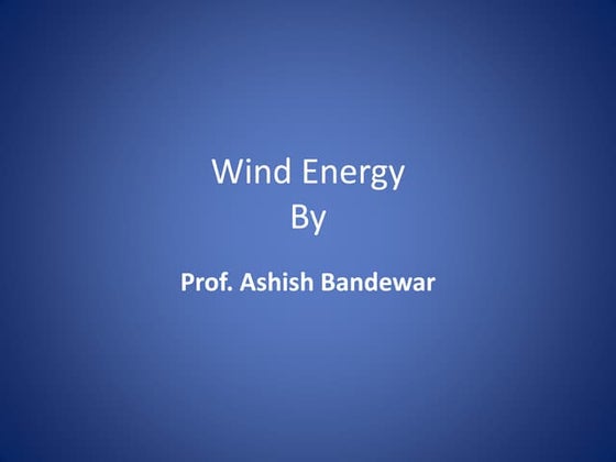 Wind Energy | PPTX