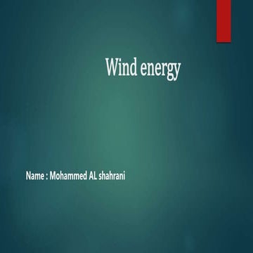 Wind energy ppt | PPTX