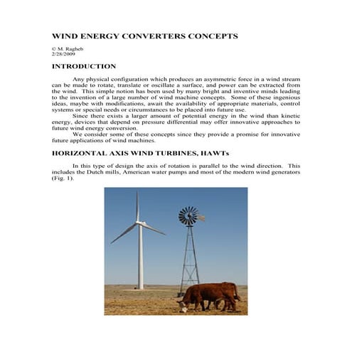 Wind Energy Converter Concepts | PDF