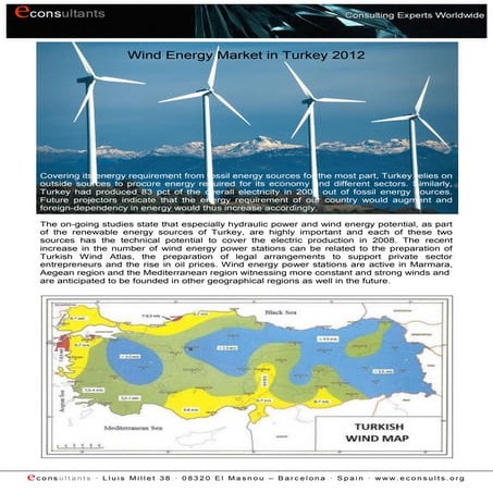 Wind Industry Market In Turkey 2012 | PDF