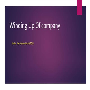 winding companies.pptx company law and process | PPT