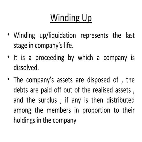 Winding up | PPT