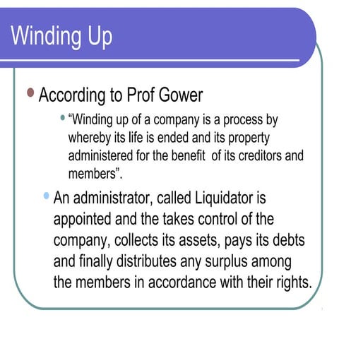 Winding up | PPT