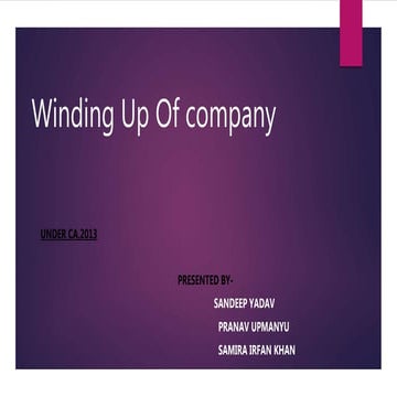 Winding up of company | PPTX
