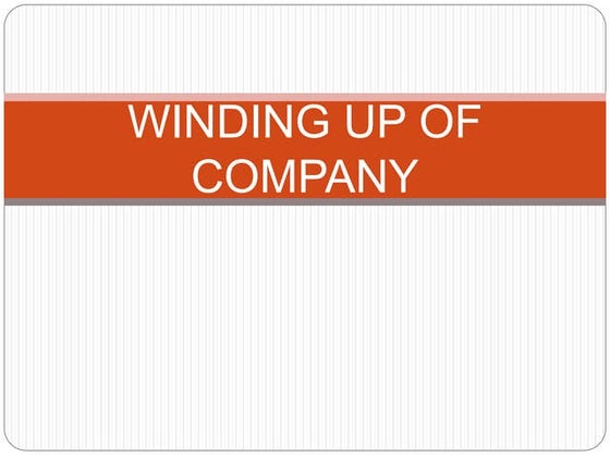 Winding up | PPT